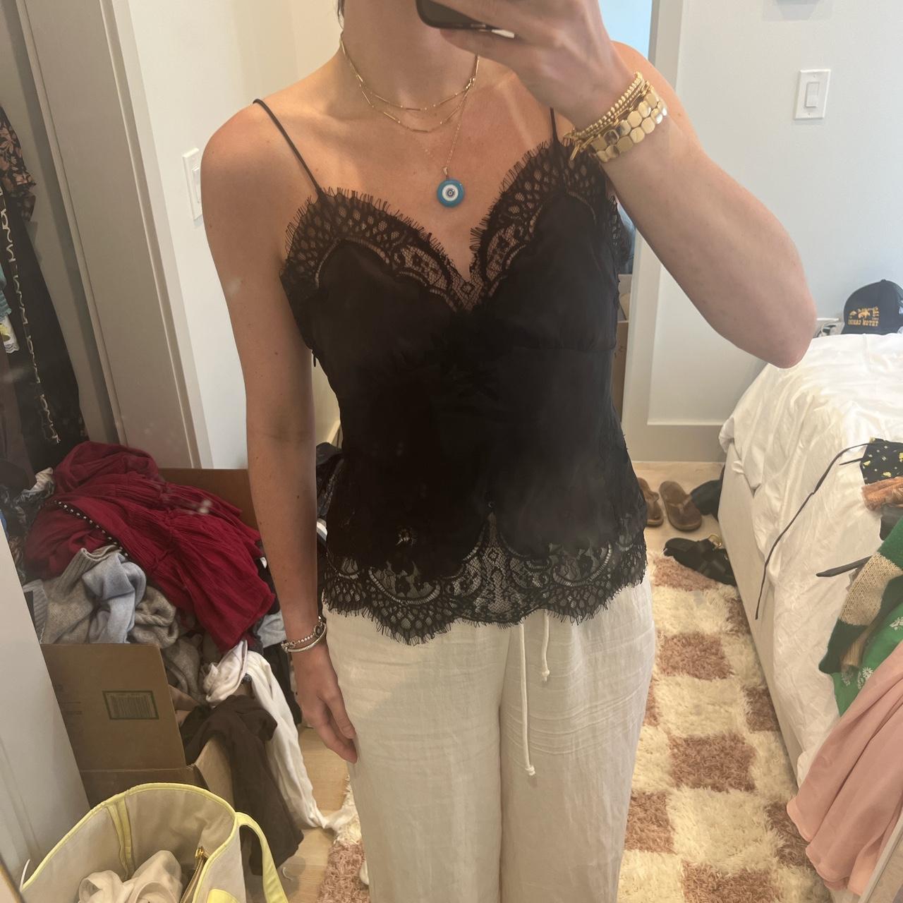 Alice + Olivia black silk camisole - Depop