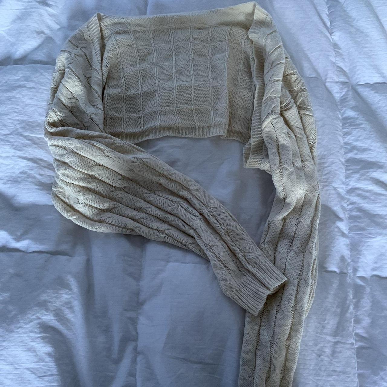 cream bolero/shrug size s worn 2x bought from yesstyle - Depop