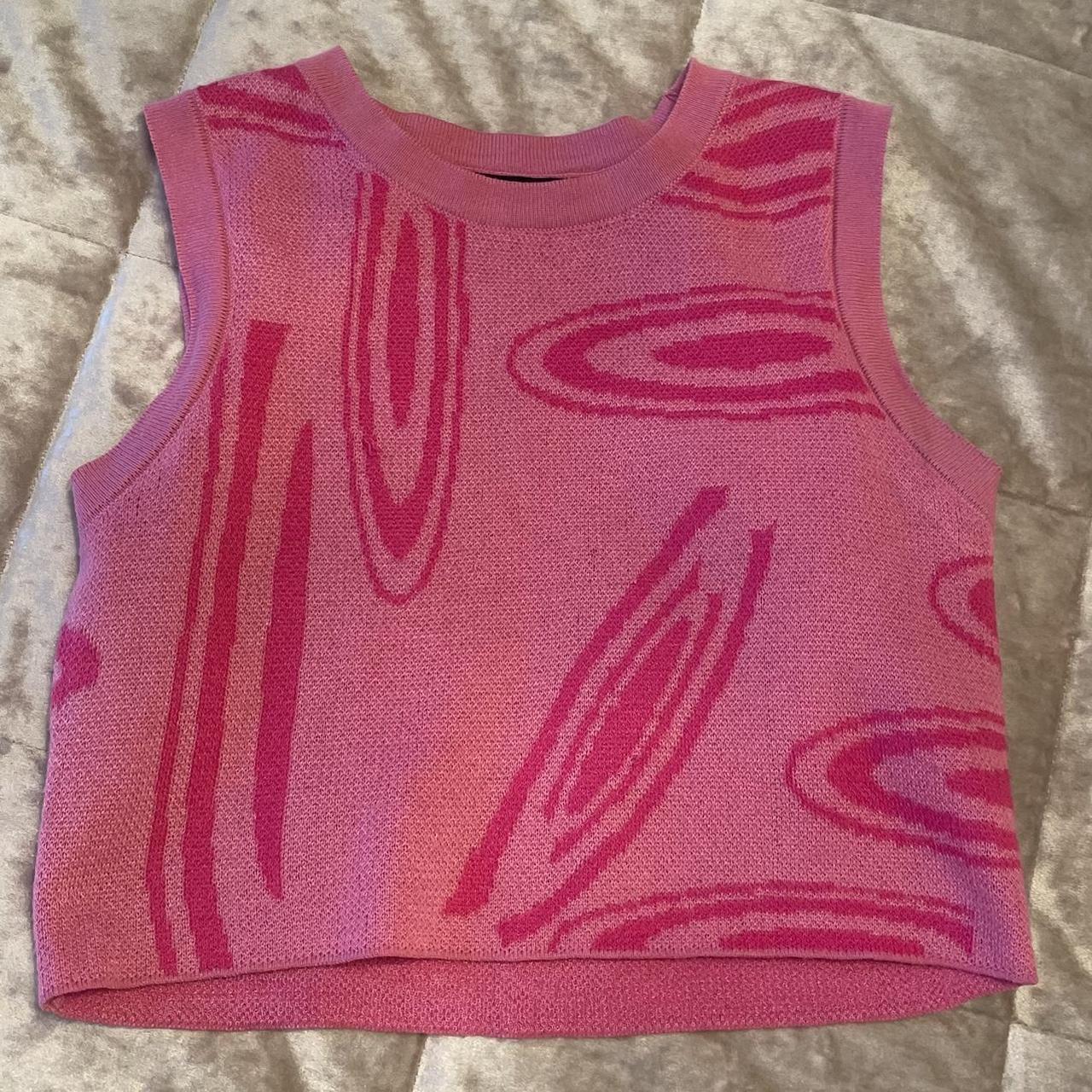 PLT pink cropped vest top Size 8 Perfect condition - Depop