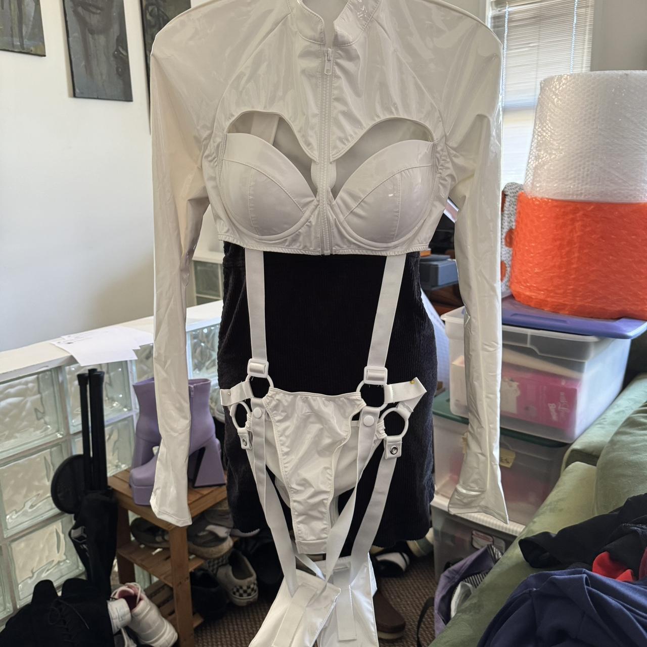 NWT Dollskill white pleather rave bodysuit - Depop