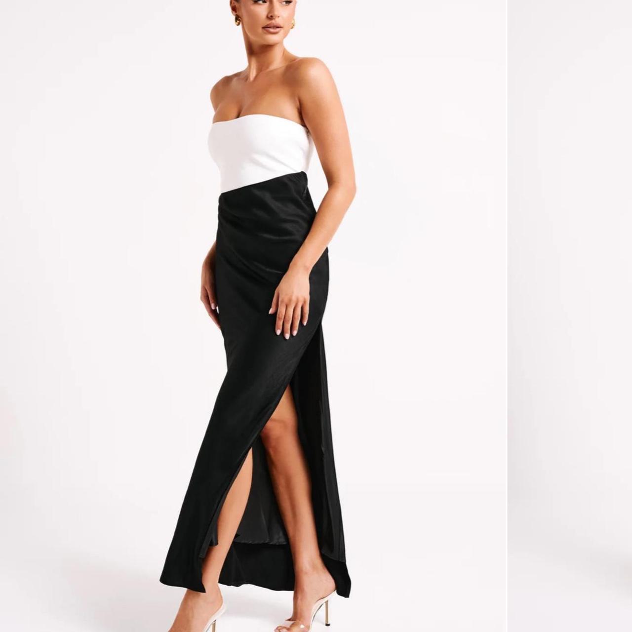 Meshki Miranda contrast maxi dress with slit Size... - Depop