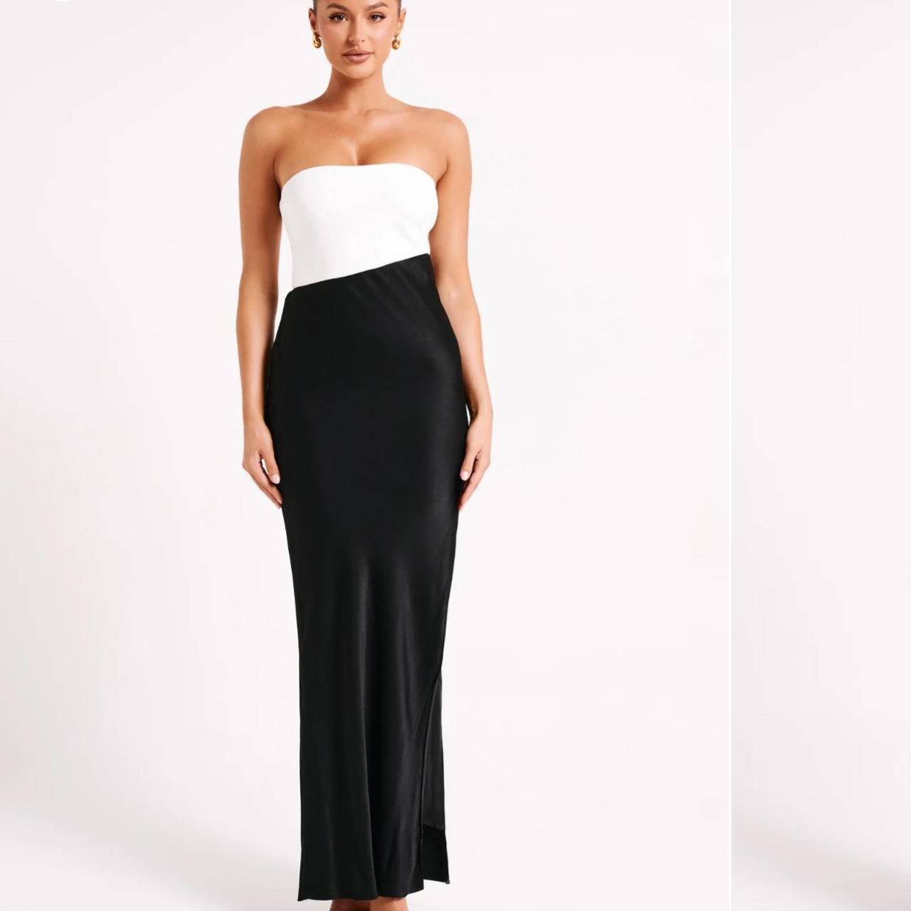 Meshki Miranda contrast maxi dress with slit Size... - Depop