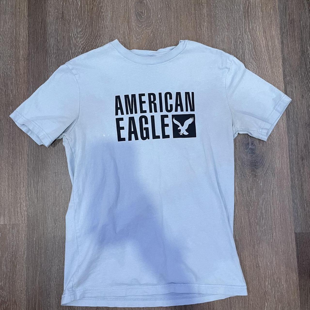 Baby Blue American Eagle Tee Mens small 100% cotton... - Depop