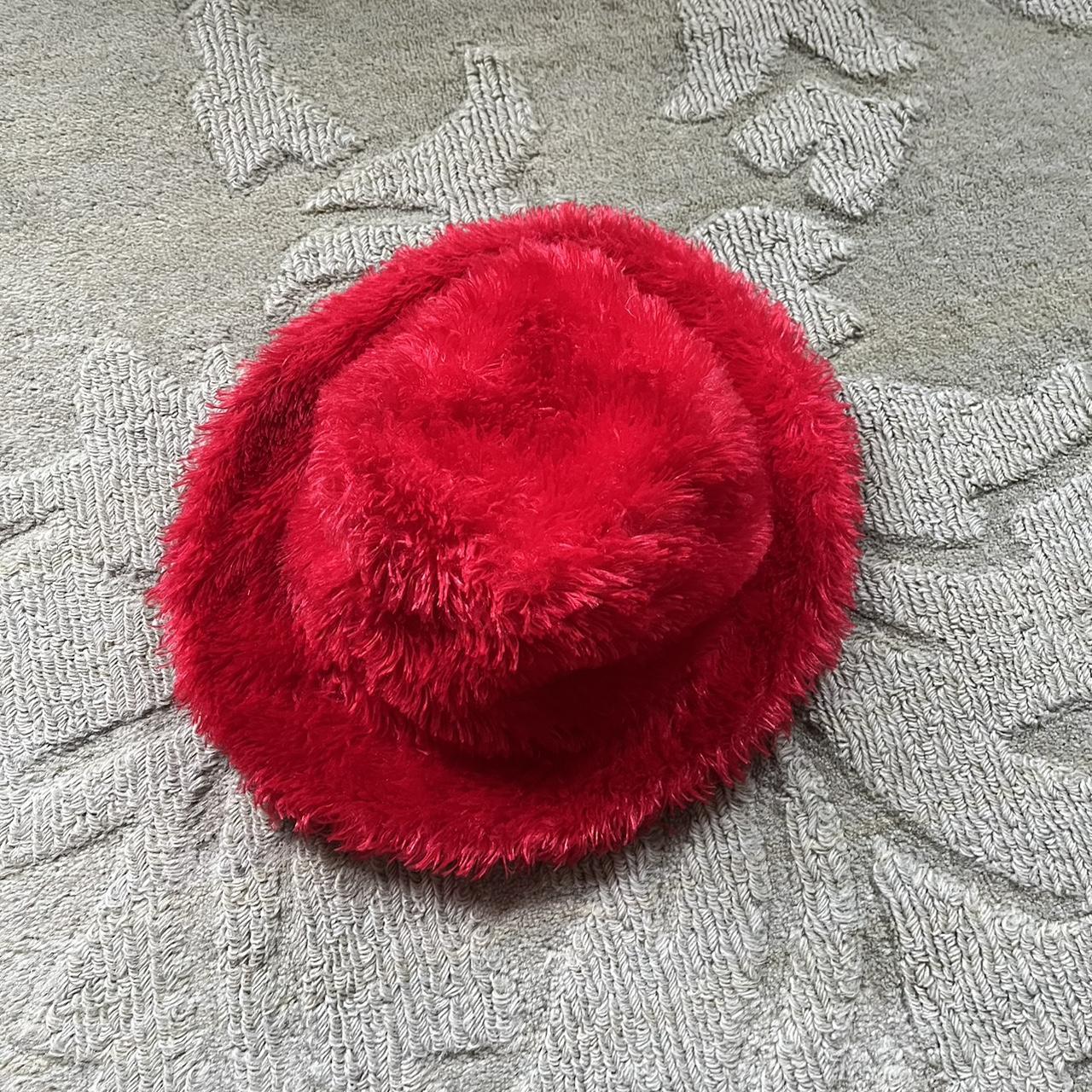 Furry Red Hat Fuzzy Hat for Costume - Depop
