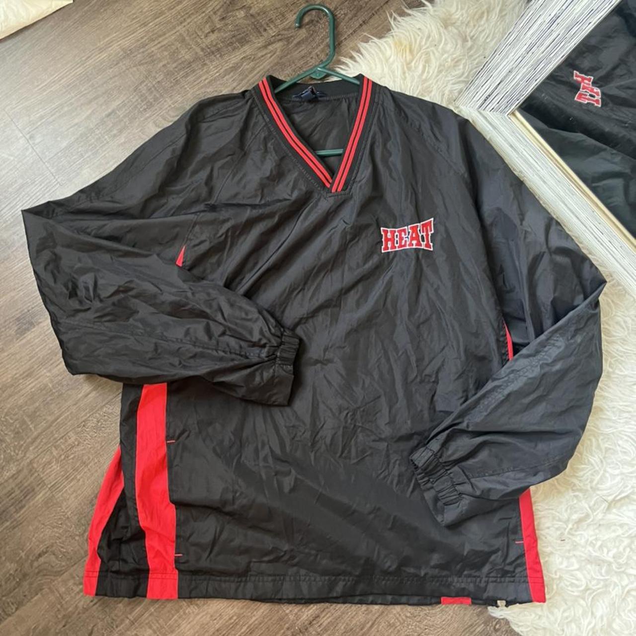 Xl Miami heat windbreaker. Embroidered logo on... - Depop