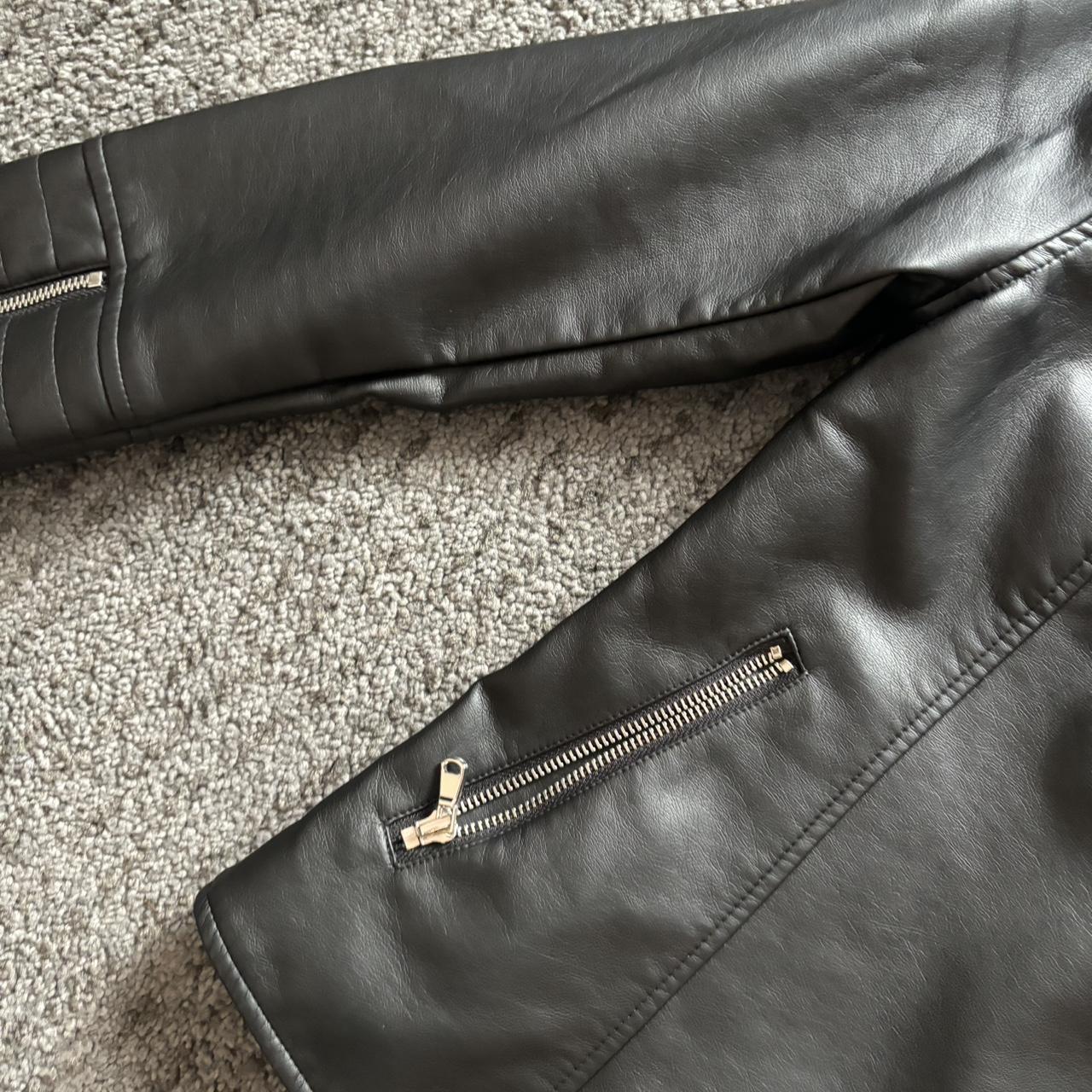 Black primark leather jacket never worn but tags... - Depop
