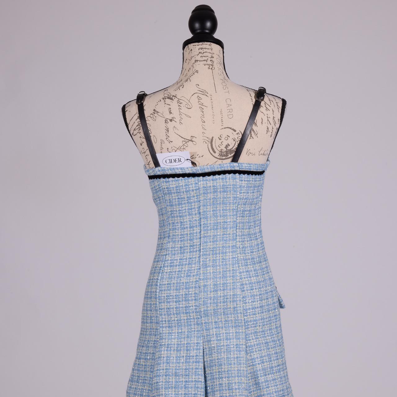 CIDER TWEED DRESS WITH PLEATED SKIRT BOTTOM 100%... - Depop