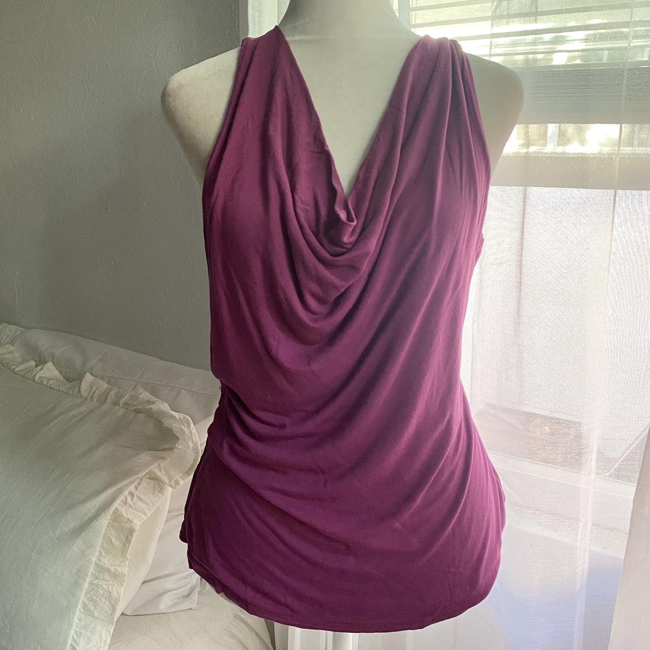 Y2K magenta pink cowl neck top 💓 lightweight,... | Depop