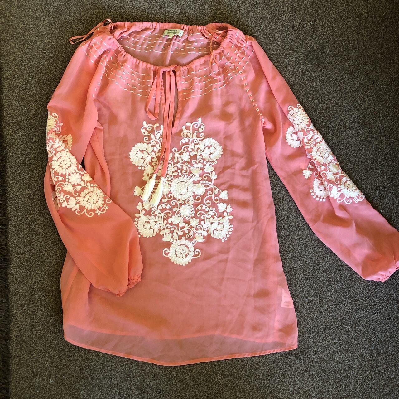 Brand (papaya) size 12 womens chiffon top Great... - Depop