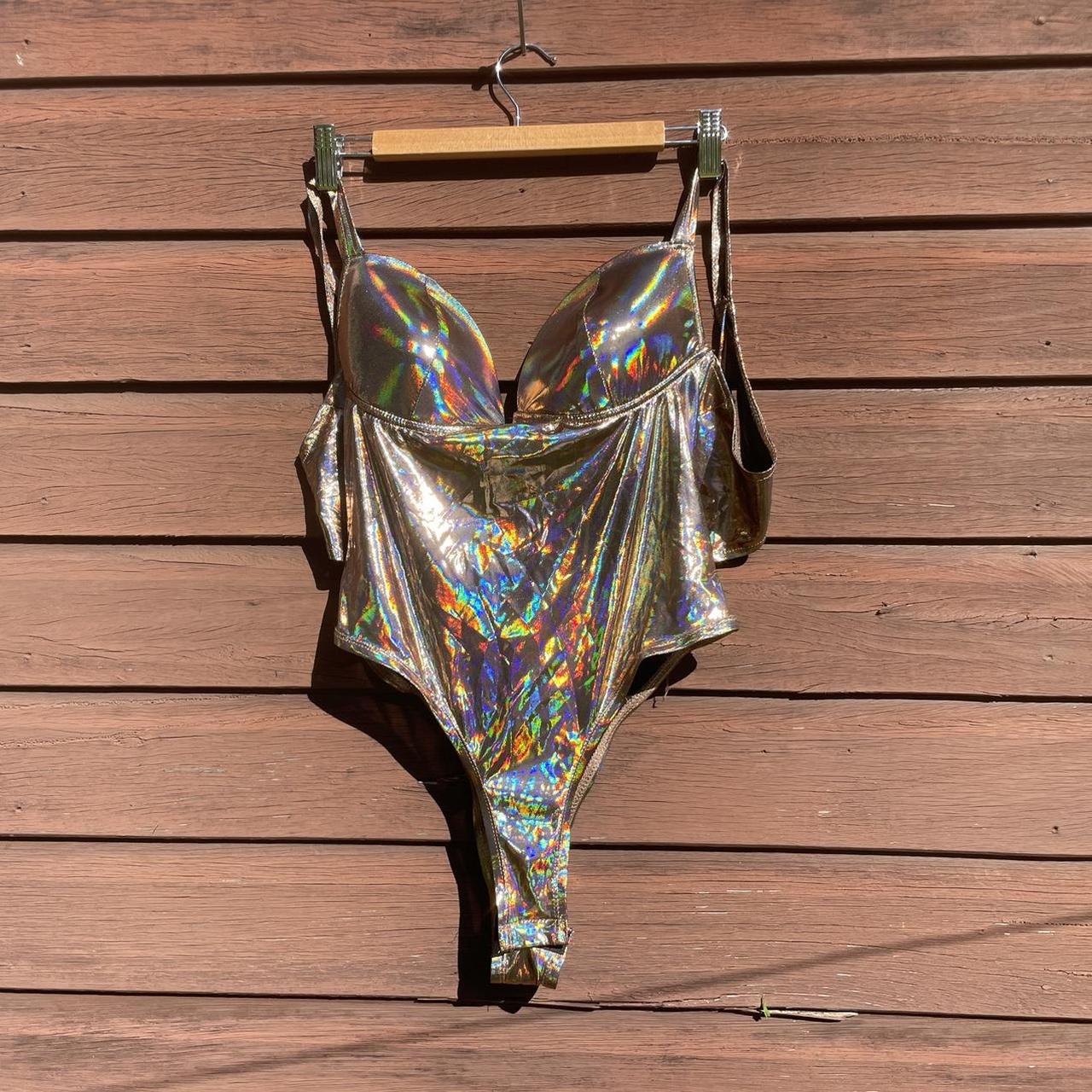 Festival shiny multicolour leotard #festival #leotard - Depop