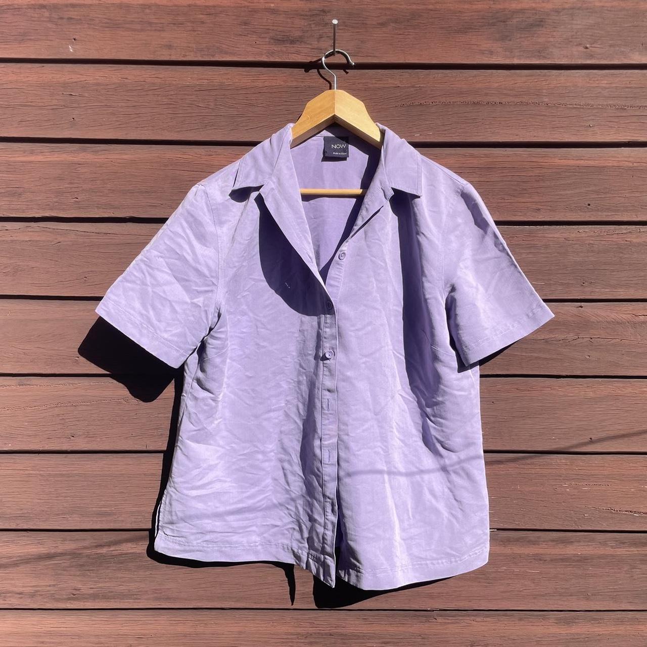 Light purple mauve button up shirt Vintage now Size 16 - Depop