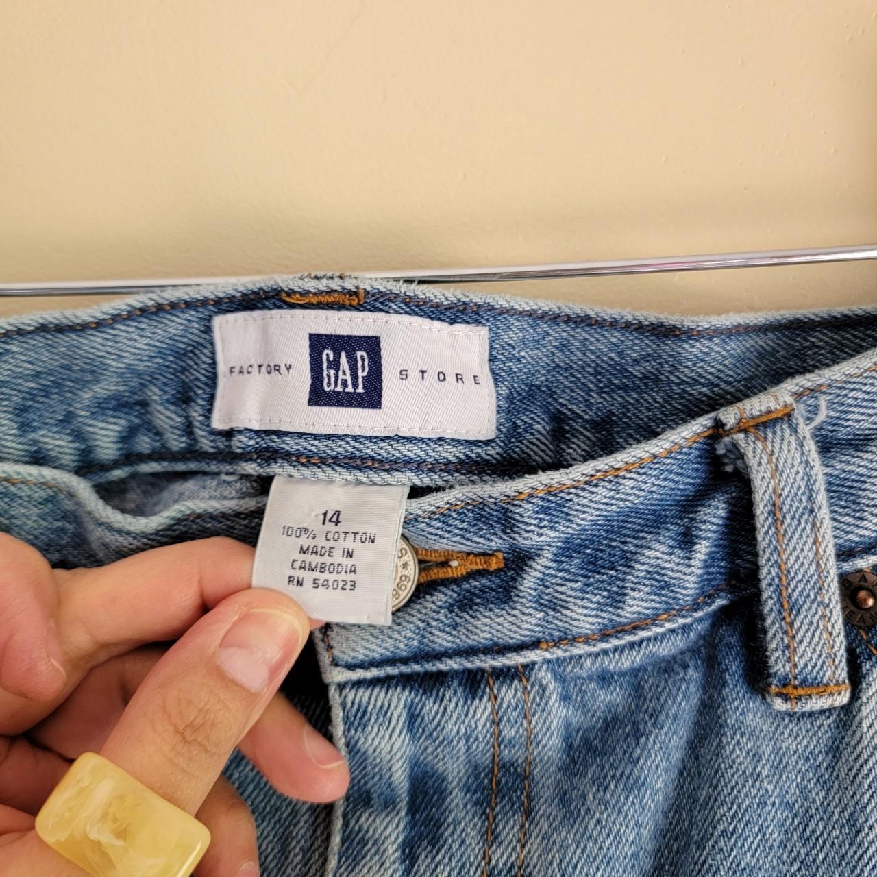 Y2K Gap Long Denim Skirt Size 14 Small Front Slit No... - Depop