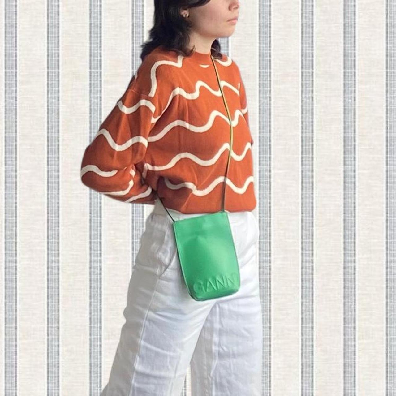 Orange and white wave pattern knit. Italian brand... | Depop