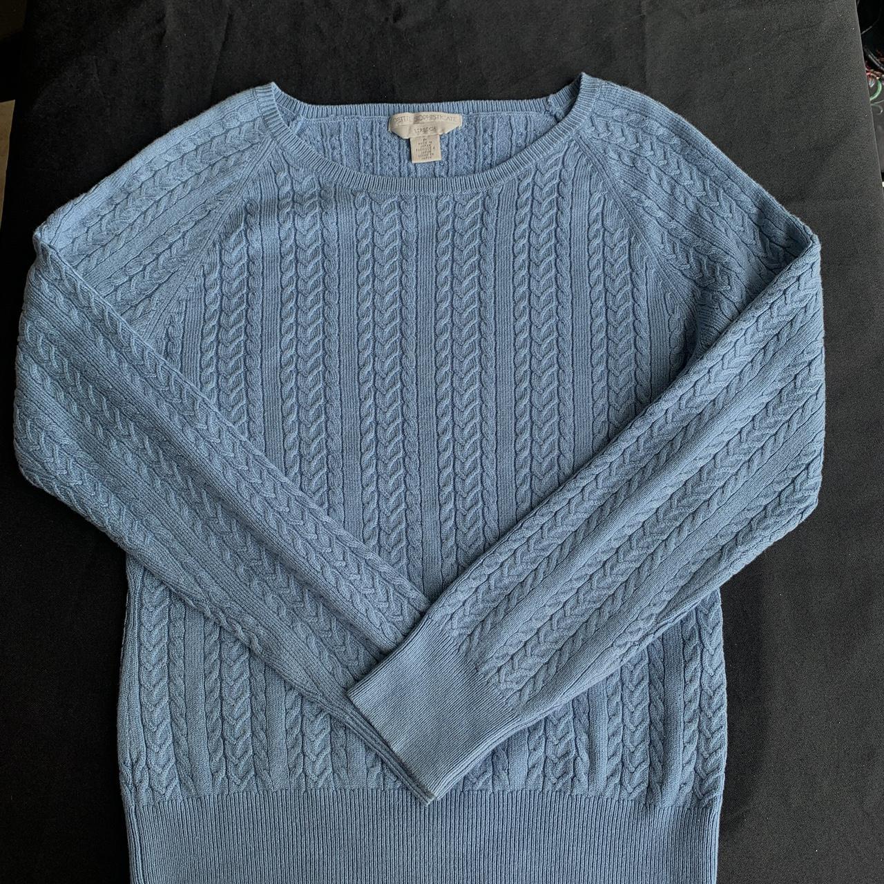 Light blue cable knit sweater #cableknit - Depop