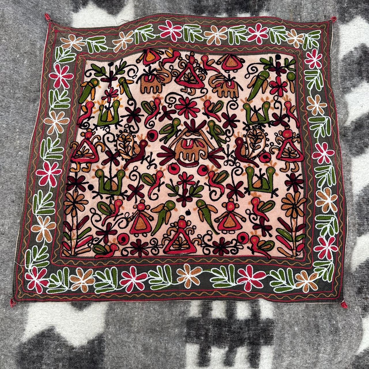 Vintage embroidered textile tapestry. Great wall... - Depop