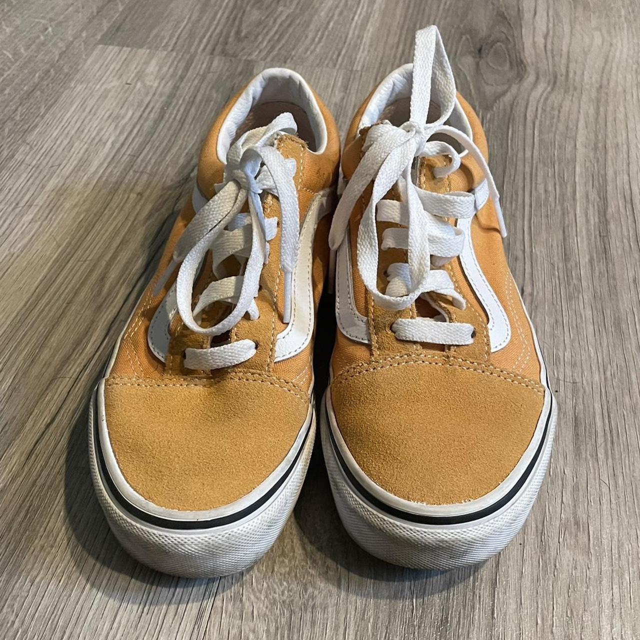mustard yellow old skool vans - women’s size 5 -... - Depop