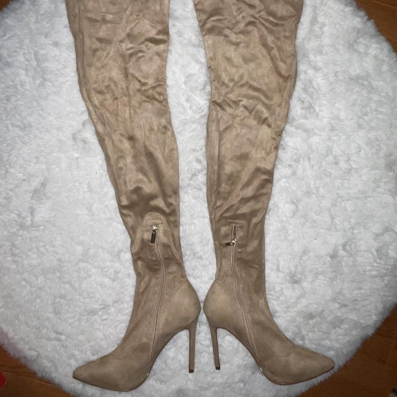 Forever 21 Thigh High Boot Heels 👢 - About 23... - Depop