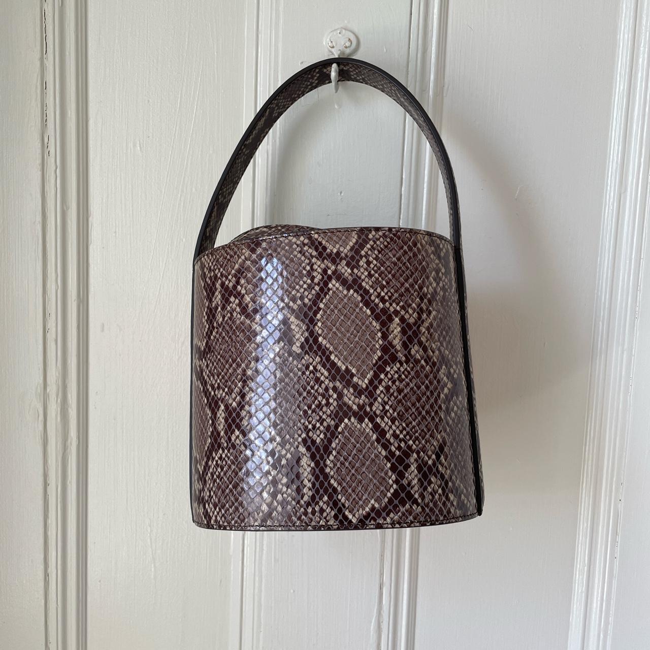 Cute STAUD bucket bag in snake print. Worn just... - Depop