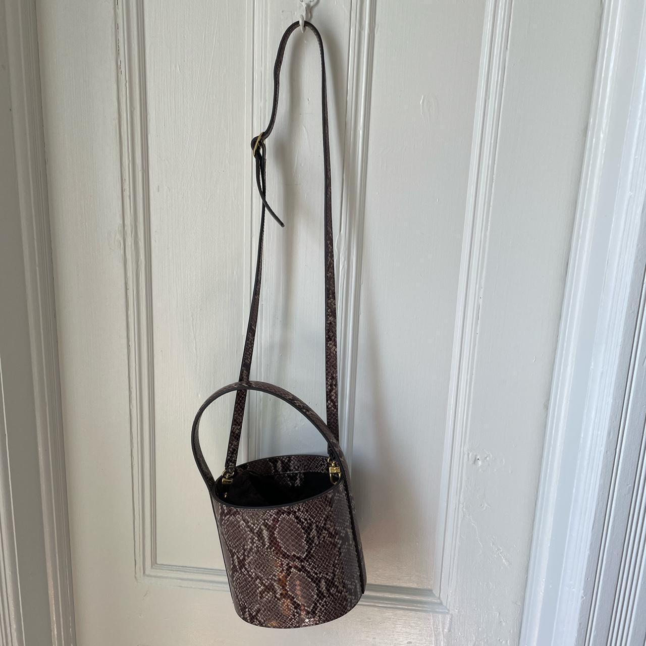 Cute STAUD bucket bag in snake print. Worn just... - Depop