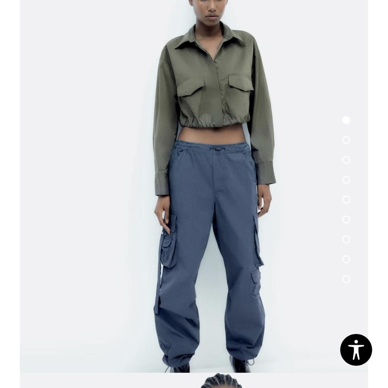 Zara cargo multi pocket parachute pants!! These are... - Depop