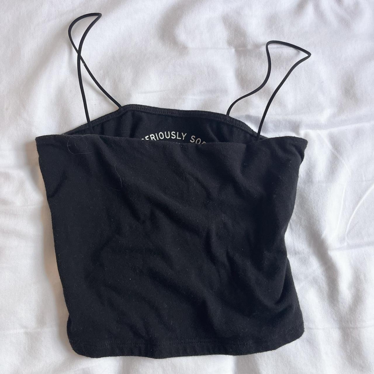 black spaghetti strap tank top - Depop