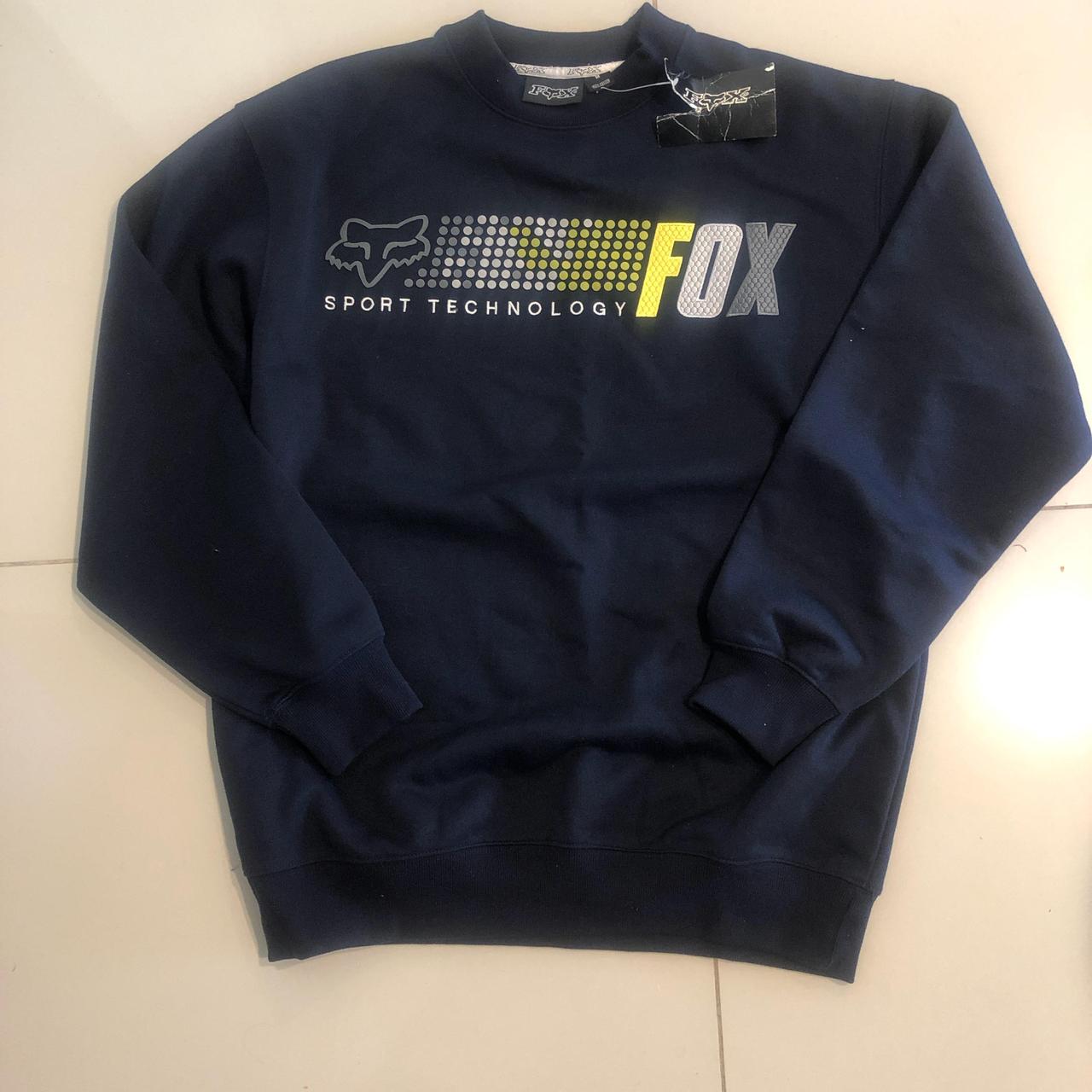 Vintage new fox jumper navy original Rare never worn | Depop