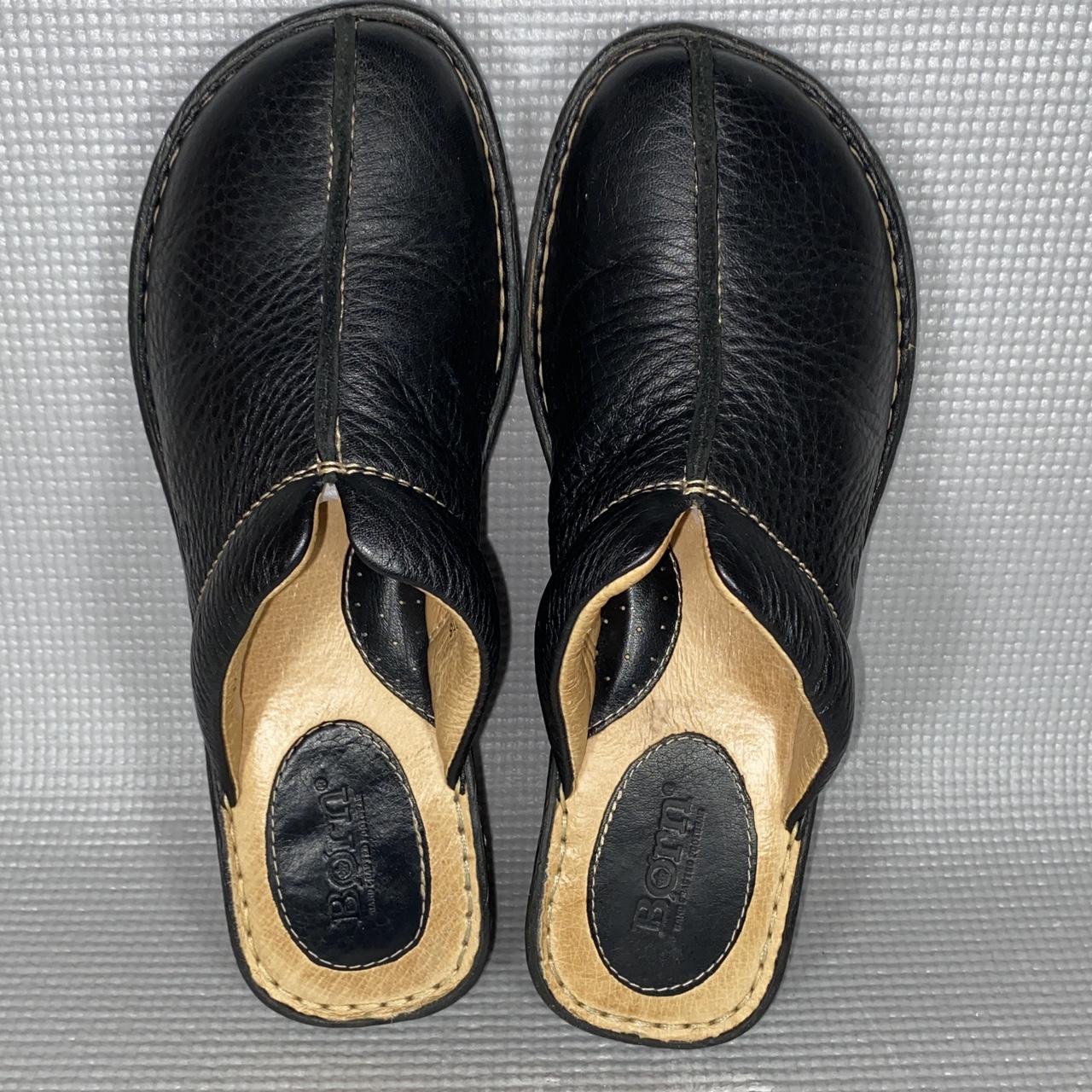 Born Black Soft Leather Miles Clogs Sz 8 Work Casual... - Depop