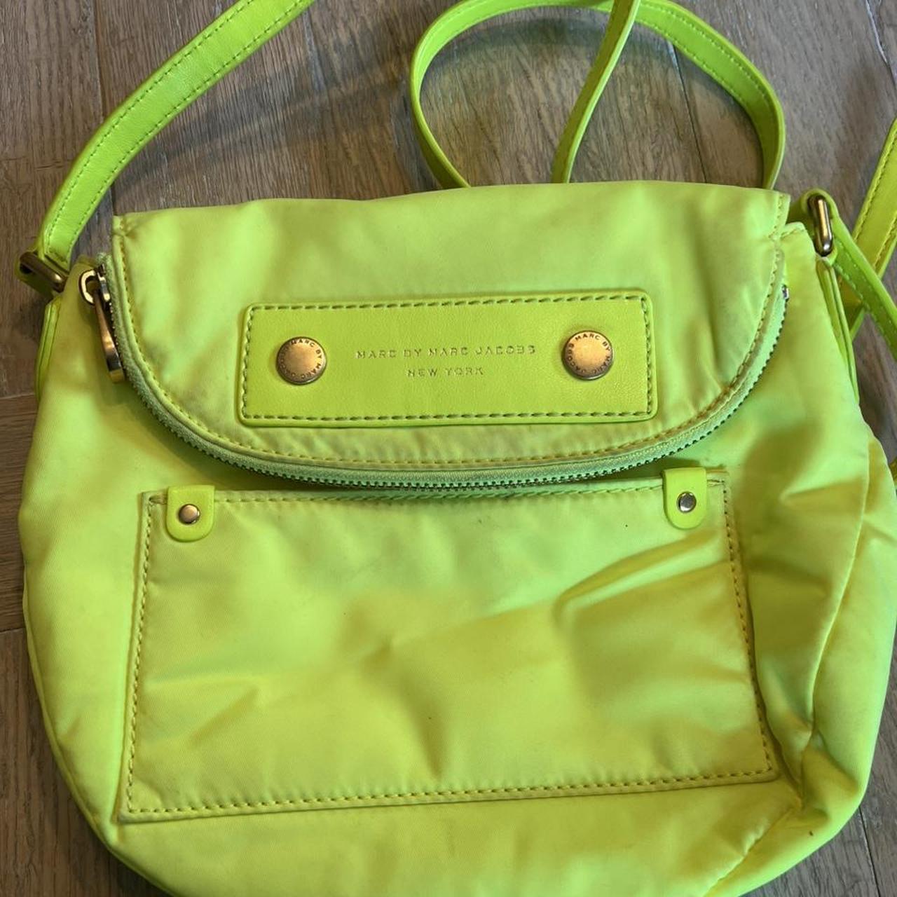 Genuine neon yellow Marc by Marc Jacobs nylon bag... - Depop