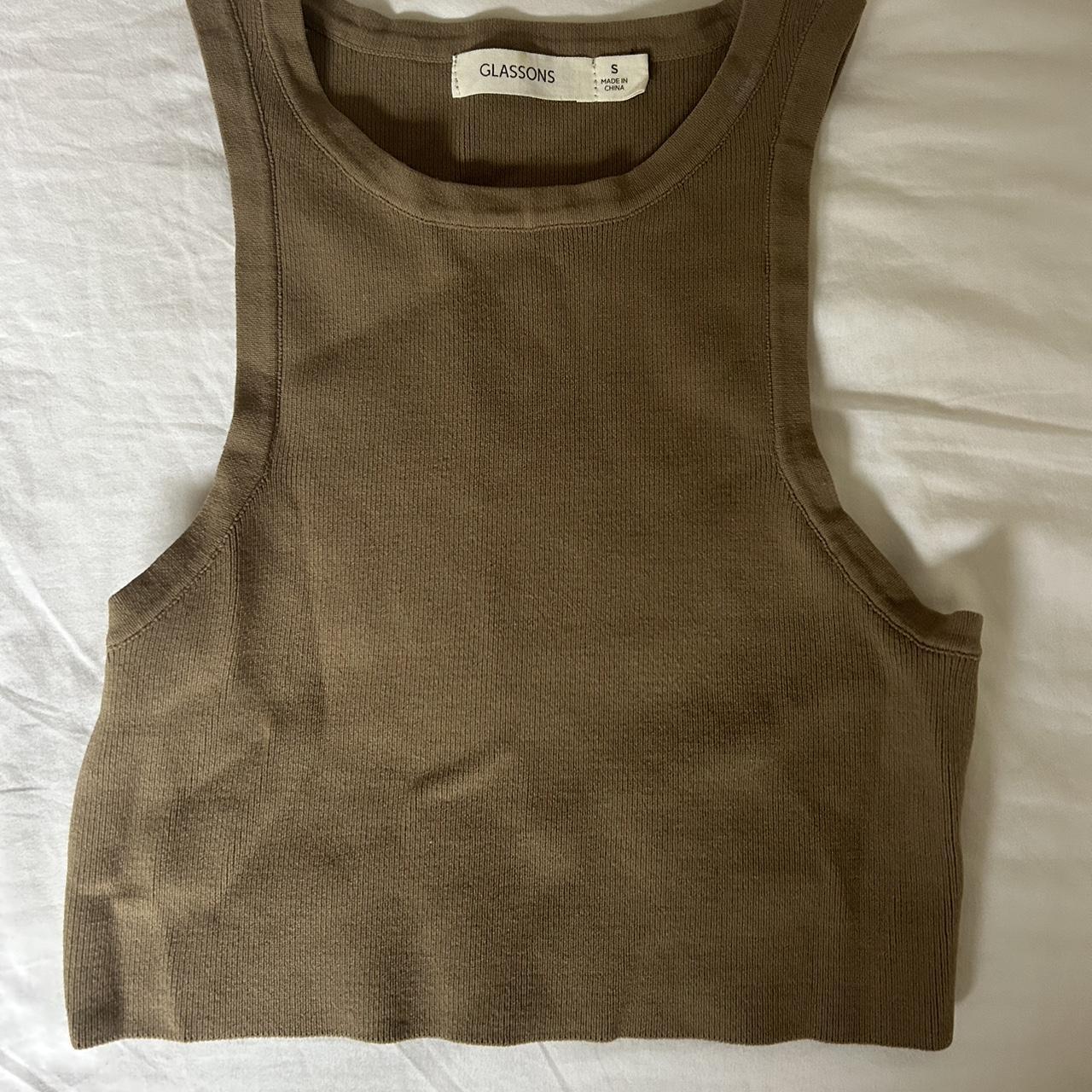 Mocha halter crop top Perfect condition Only worn... - Depop