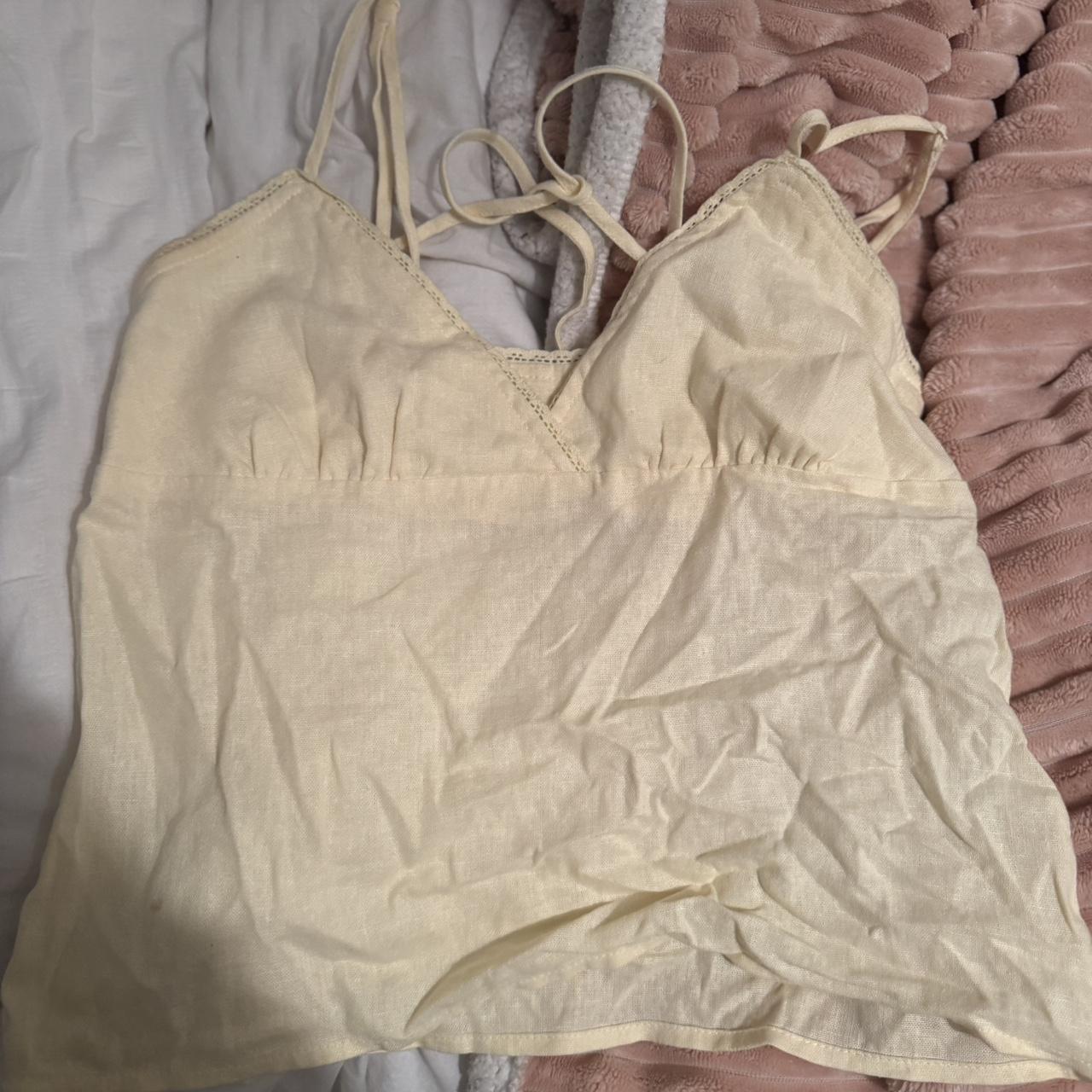glassons yellow tie up back top small stain i can... | Depop