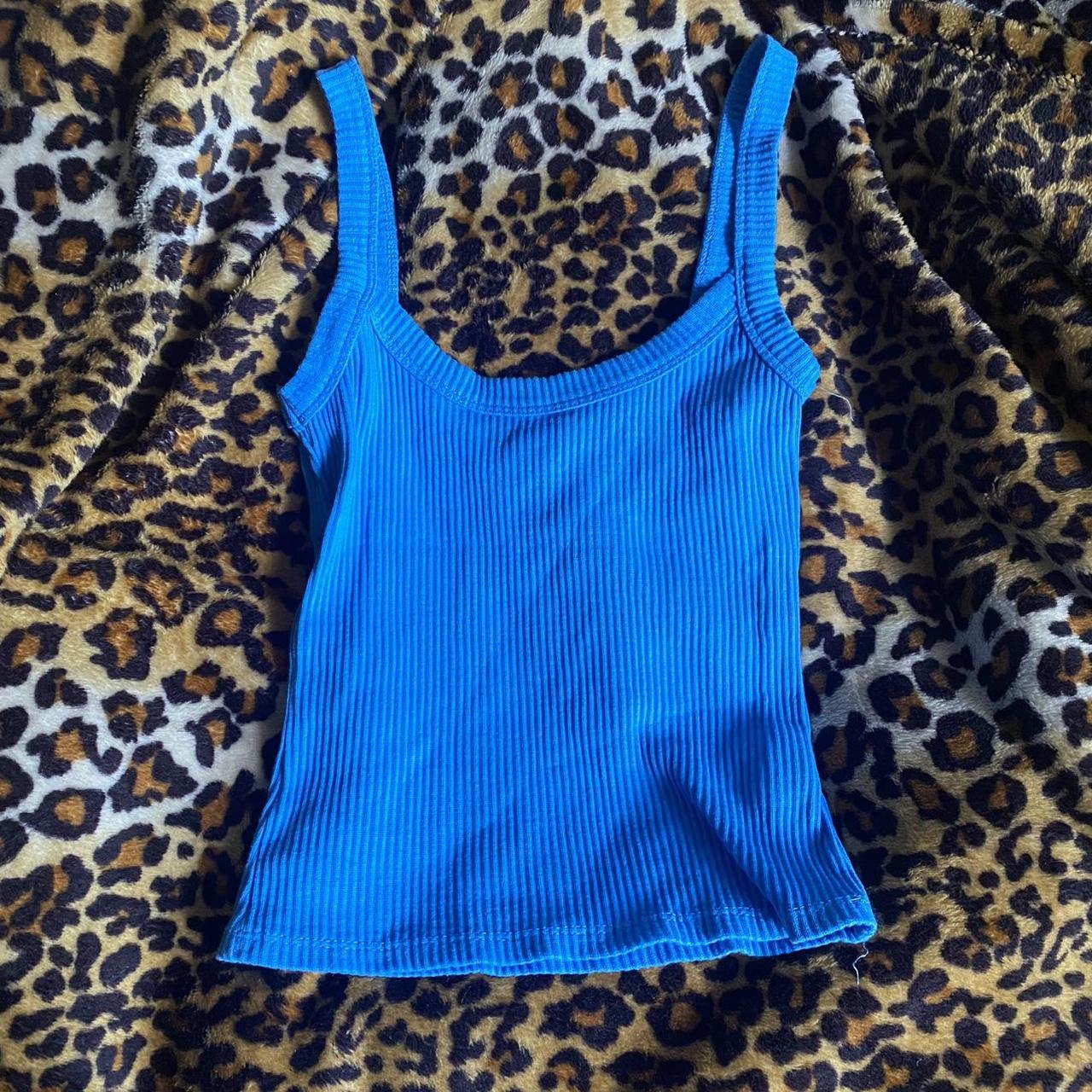 blue supre tank top size xs worn once or twice - Depop