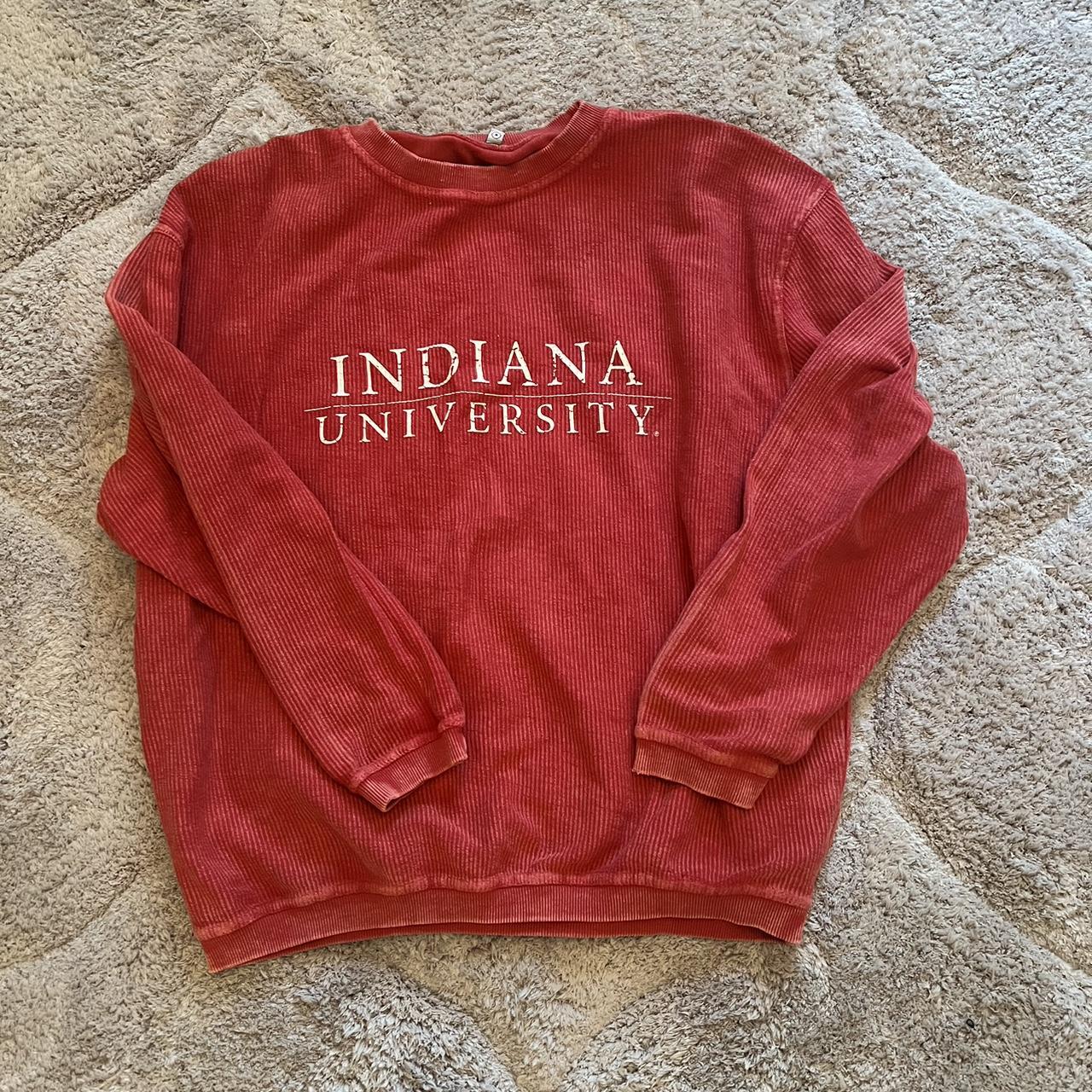 Red Indiana thermal crewneck #indiana #iu - Depop