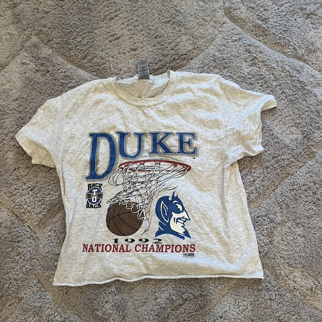 Cropped Duke basketball tee #duke #dukebasketba - Depop
