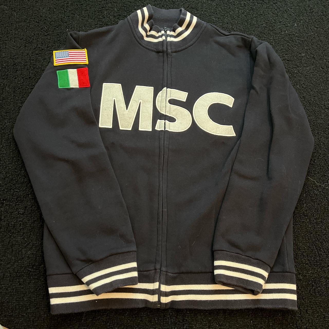 Thrifted varsity jacket American and Italy patches... - Depop