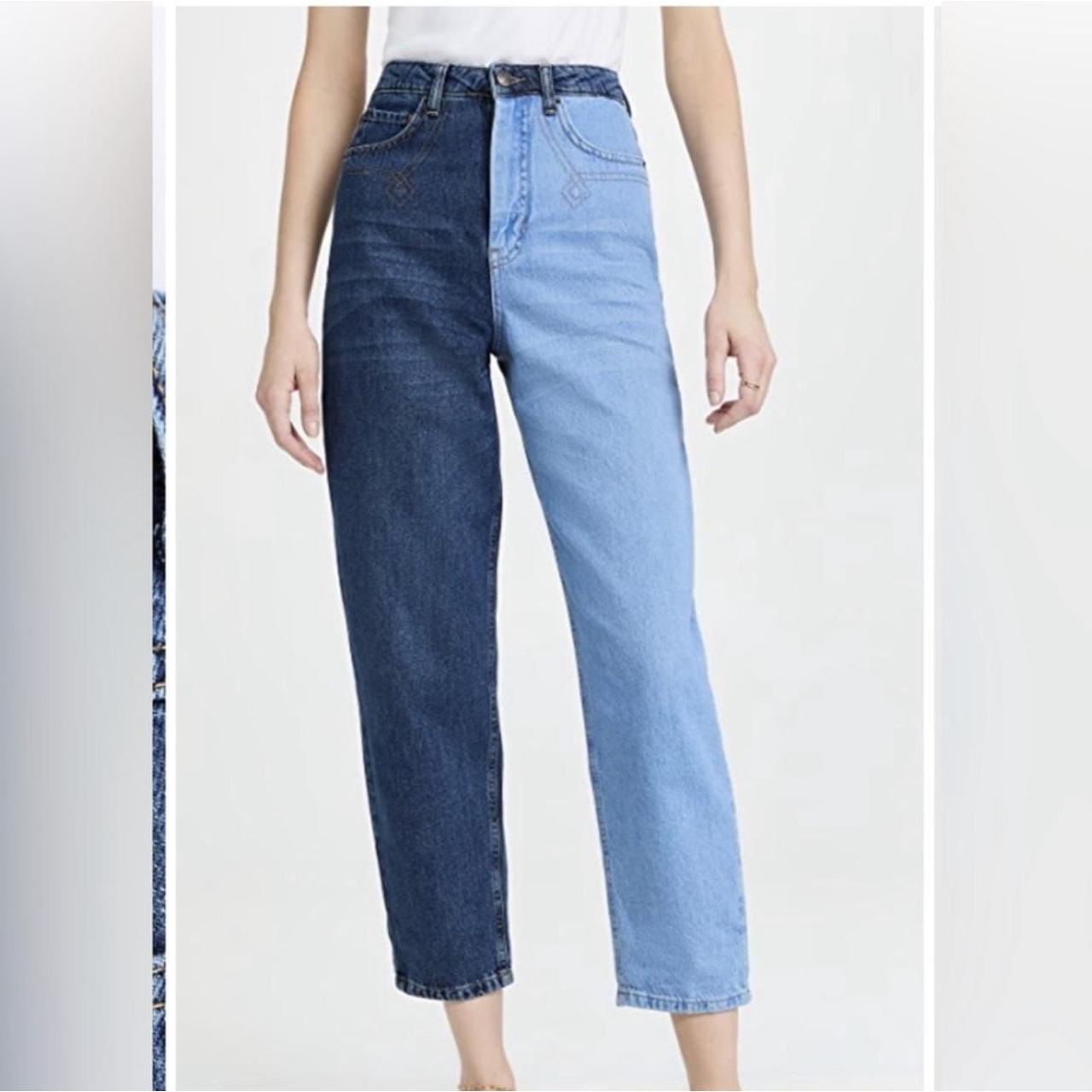 MUNTHE Colorblock Mixed Denim Indigo Jeans High Rise... - Depop