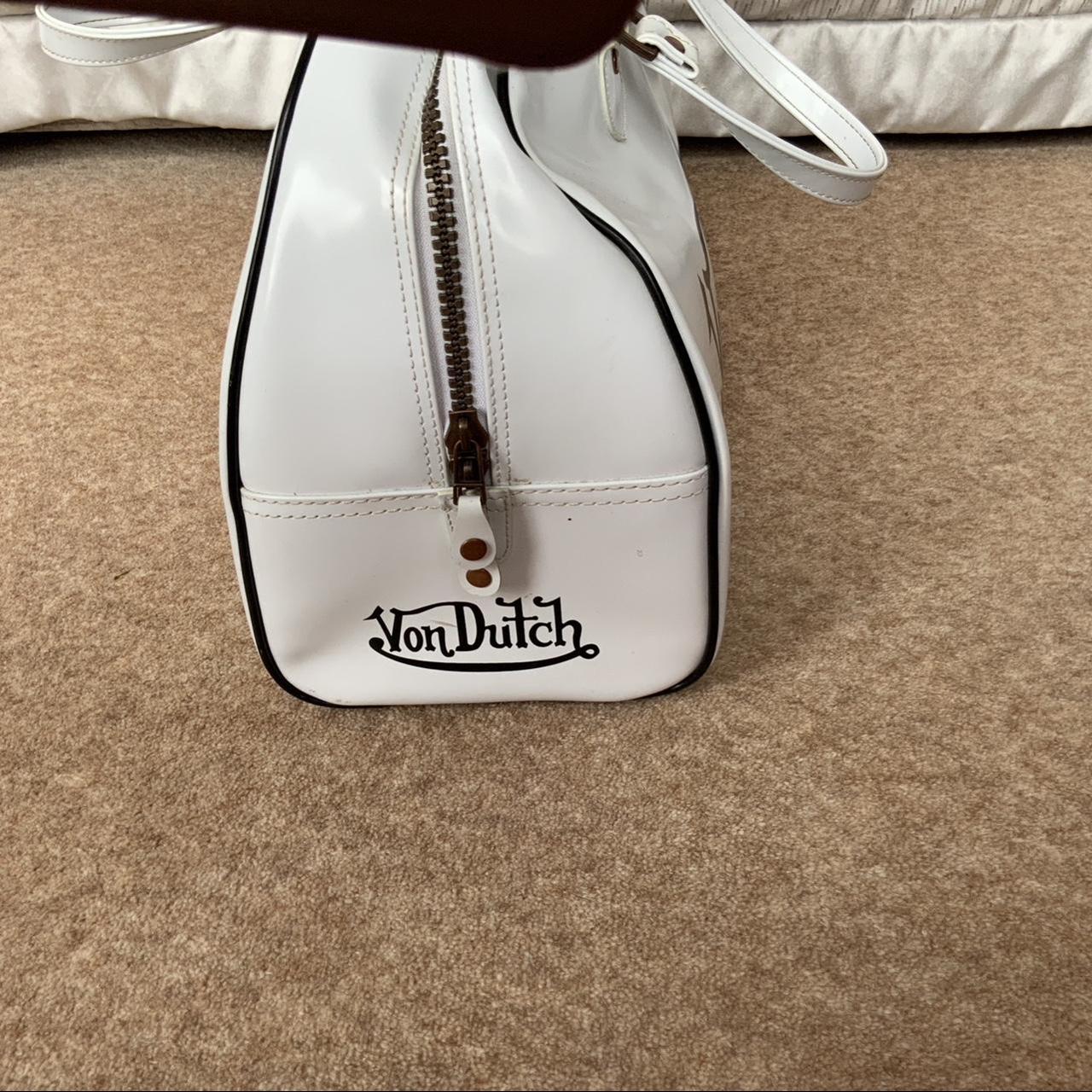 Von Dutch Women's White and Navy Bag | Depop