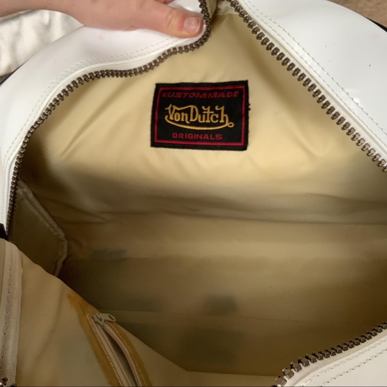 Von Dutch Women's White and Navy Bag | Depop