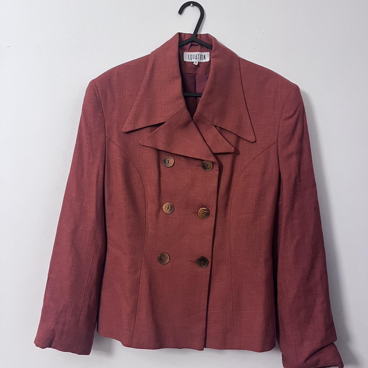 Women’s equation rusty red blazer double breasted - Depop