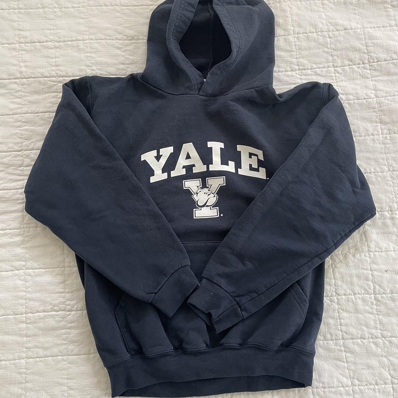 kids vintage yale champion hoodie size youth 10-12 - Depop