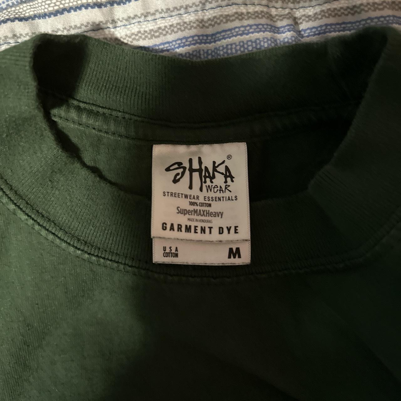 shaka wear streetwear essentials green t shirt size... - Depop