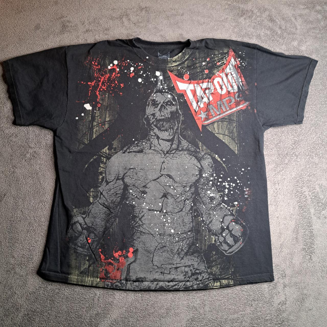 y2k grunge punk style tapout brand insane print t... - Depop