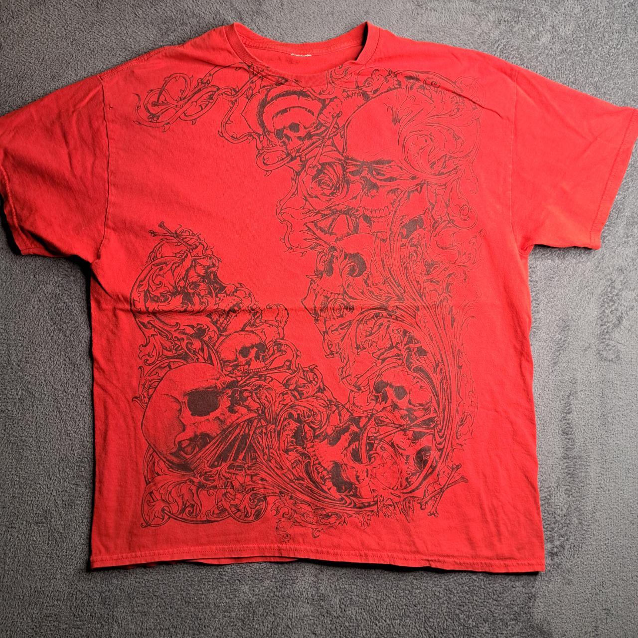 y2k grunge punk style insane skulls with thorns and... - Depop