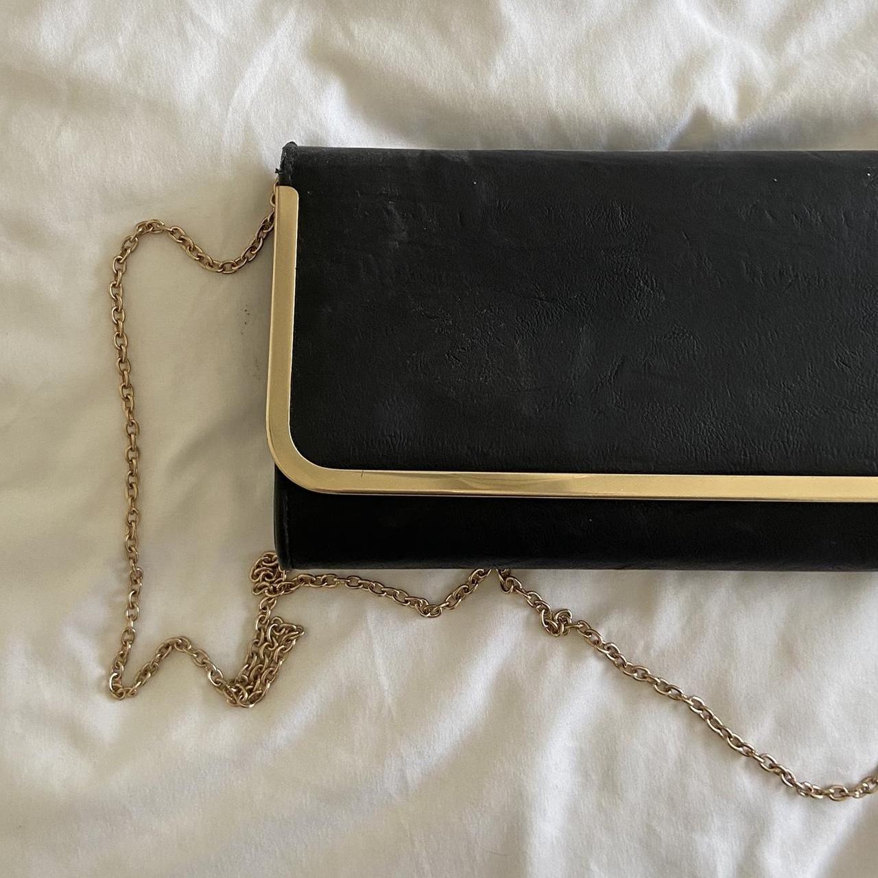 ruby and kit black and gold clutch/cross body with... - Depop