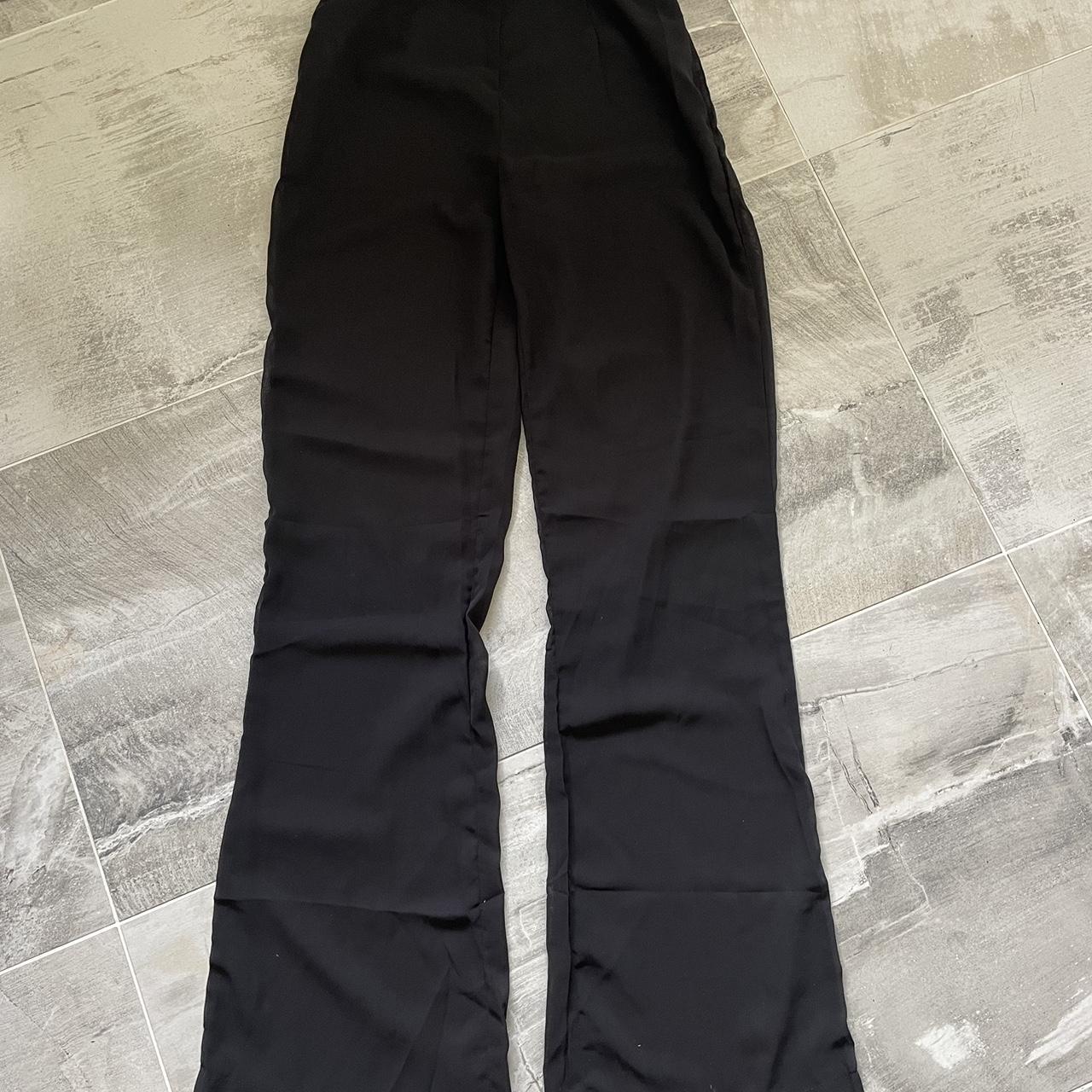 Black mesh flares, see through transparent flared... - Depop