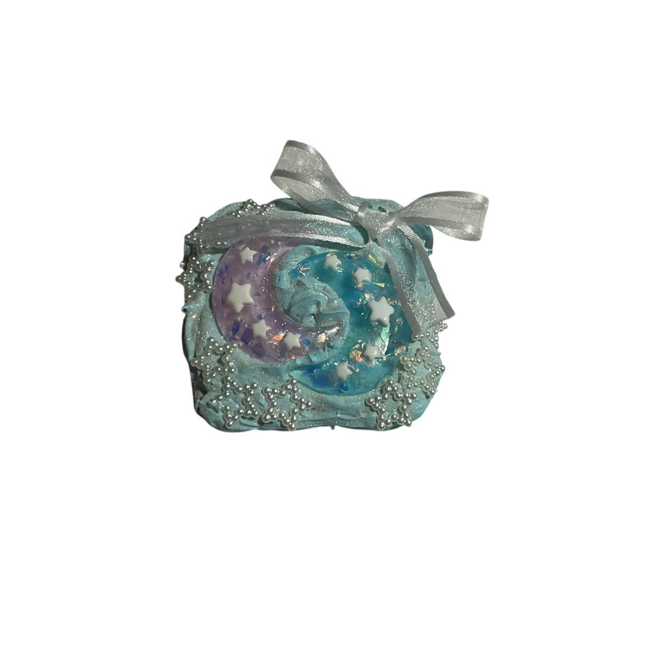 Pastel trans colors cotton candy blue and white moon... | Depop