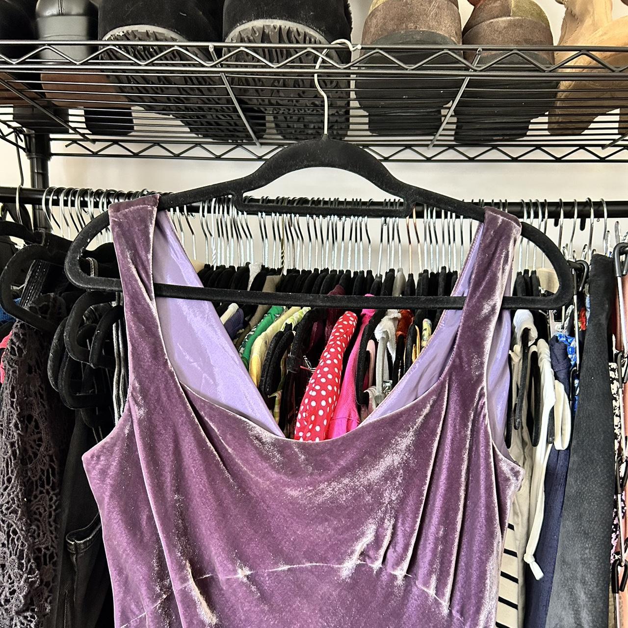 5498. Purple silk velour maxi dress from August... - Depop