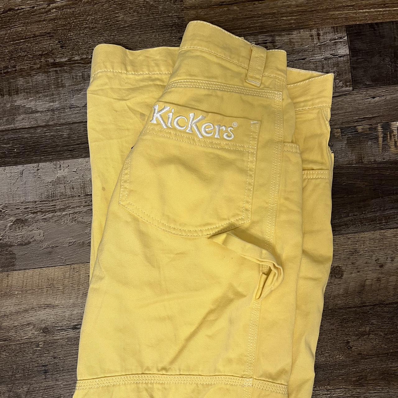 Retro/vintage yellow kickers carpenter pants bought... - Depop