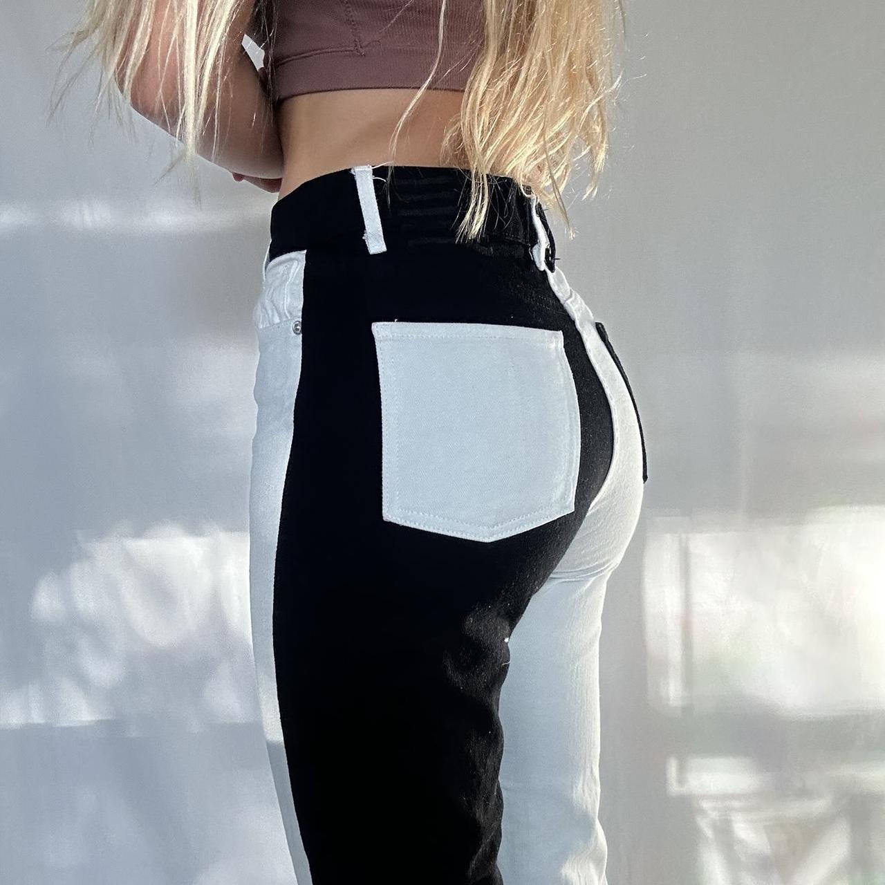 Revice denim color block jeans Size 28 Waist flat... - Depop