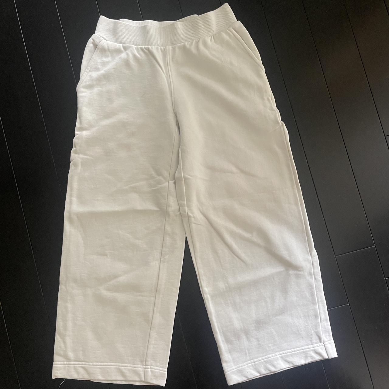 White wide leg sweats from loft | Depop