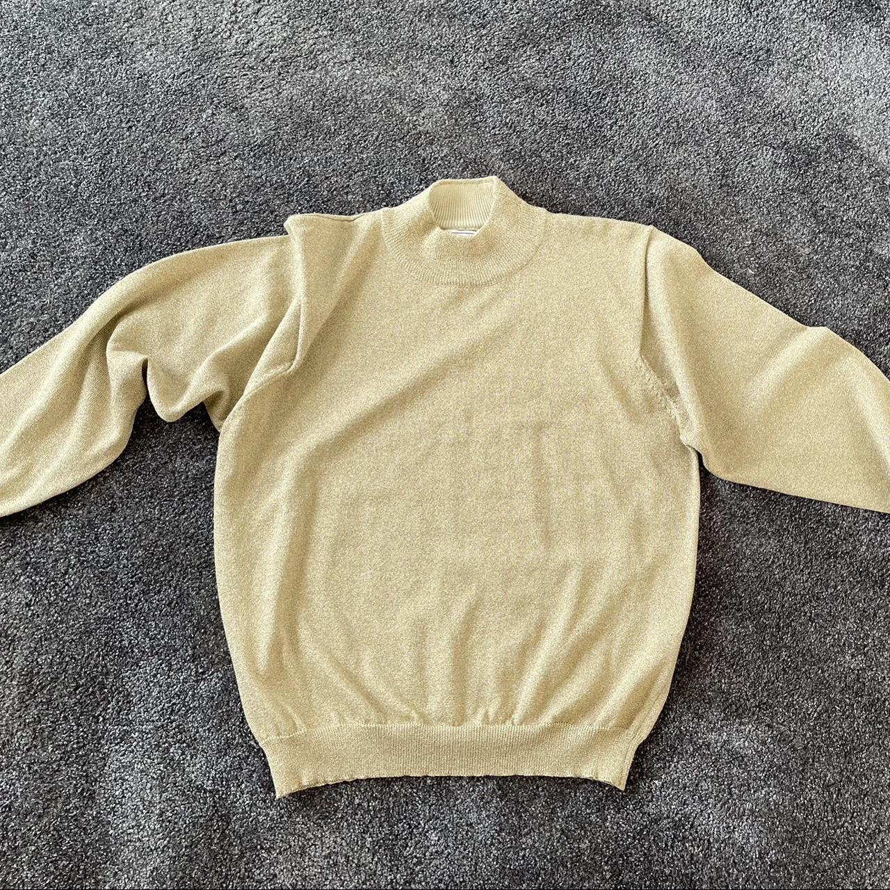 Vintage gold jumper, relaxed fit on a size 10, would... - Depop